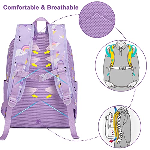 CAMTOP Kids Backpack for Girls Luminous School Bookbag with Lunch Box Set for Preschool Kindergarten Elementary (Butterfly Schoolbag)