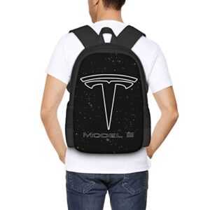 Te-Sla Model-3-Logo Bag Backpack School Bag Adjustable Large Capacity Leisure Travelling Bag Unisex