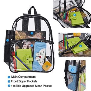 Heavy Duty Clear Backpack, Transparent PVC Concert Mini Backpacks, See Through Outdoor Bag for Security Travel, Sports Events (B)