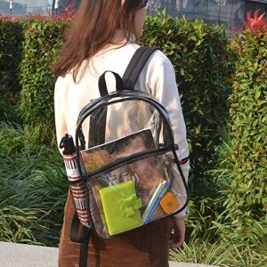 Heavy Duty Clear Backpack, Transparent PVC Concert Mini Backpacks, See Through Outdoor Bag for Security Travel, Sports Events (B)