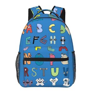 ILVTYAN Alphabet Lore Backpack, Casual Backpacks Cartoon Backpack Large Capacity Travel Backpack Boys Girls