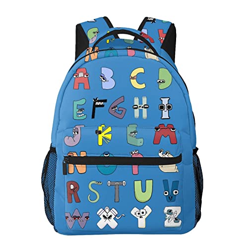 ILVTYAN Alphabet Lore Backpack, Casual Backpacks Cartoon Backpack Large Capacity Travel Backpack Boys Girls