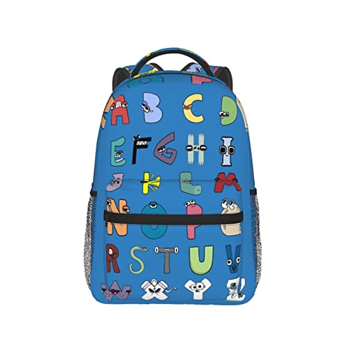 ILVTYAN Alphabet Lore Backpack, Casual Backpacks Cartoon Backpack Large Capacity Travel Backpack Boys Girls