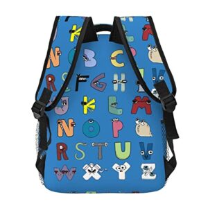 ILVTYAN Alphabet Lore Backpack, Casual Backpacks Cartoon Backpack Large Capacity Travel Backpack Boys Girls