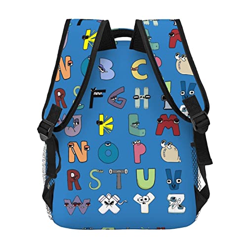 ILVTYAN Alphabet Lore Backpack, Casual Backpacks Cartoon Backpack Large Capacity Travel Backpack Boys Girls