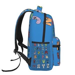 ILVTYAN Alphabet Lore Backpack, Casual Backpacks Cartoon Backpack Large Capacity Travel Backpack Boys Girls