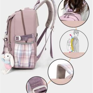 HUIHSVHA Cute Backpack, 17 Inch Large Capacity School Laptop Bag, Casual Travel Daypack for Teens Girls Women Students