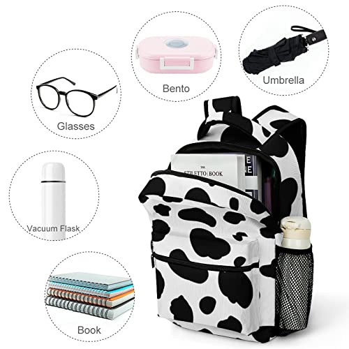 Qwalnely Cow Backpack for Adults Teens Cow Print Laptop for School Cow Print Accessories Stuff for Men Women and Boys Girls