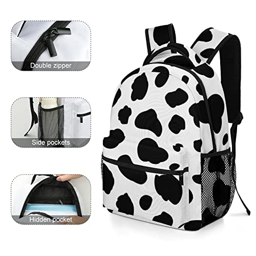 Qwalnely Cow Backpack for Adults Teens Cow Print Laptop for School Cow Print Accessories Stuff for Men Women and Boys Girls