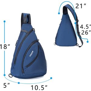 OSOCE Sling Bag,Cross body Bags for 13.3" iPad Laptop,Left Right Handed Convertible for School Travel Hiking Bicycle (Dark Blue)