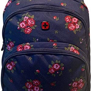 Wenger Upload Backpack With 16" Laptop Pocket And Tablet Pocket, Navy Floral Print