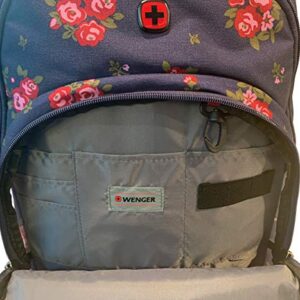 Wenger Upload Backpack With 16" Laptop Pocket And Tablet Pocket, Navy Floral Print