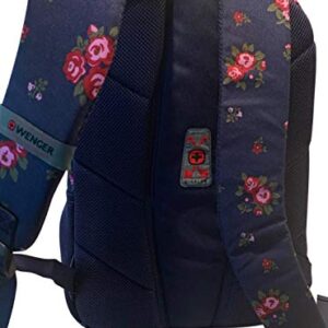 Wenger Upload Backpack With 16" Laptop Pocket And Tablet Pocket, Navy Floral Print