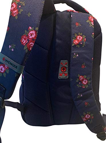 Wenger Upload Backpack With 16" Laptop Pocket And Tablet Pocket, Navy Floral Print