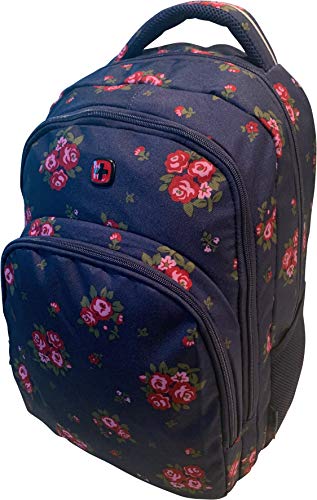 Wenger Upload Backpack With 16" Laptop Pocket And Tablet Pocket, Navy Floral Print