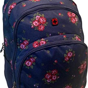 Wenger Upload Backpack With 16" Laptop Pocket And Tablet Pocket, Navy Floral Print