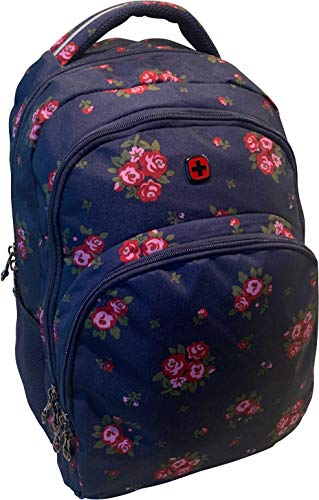 Wenger Upload Backpack With 16" Laptop Pocket And Tablet Pocket, Navy Floral Print