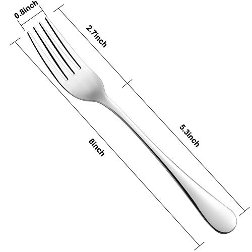 Dinner Forks,Set of 16 Top Food Grade Stainless Steel Silverware Forks,Table Forks,Flatware Forks,8 Inches,Mirror Finish & Dishwasher Safe,Use for Home,Kitchen or Restaurant