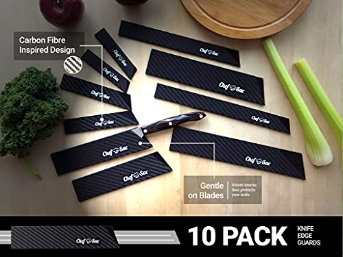 Waxed Canvas Chef Knife Roll Bag with 10-Pack Knife Guards Included