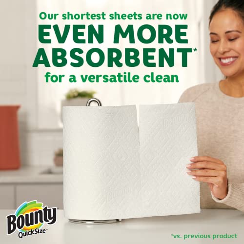 Bounty Quick-Size Paper Towels, White, 12 Family Rolls = 30 Regular Rolls (Packaging May Vary)