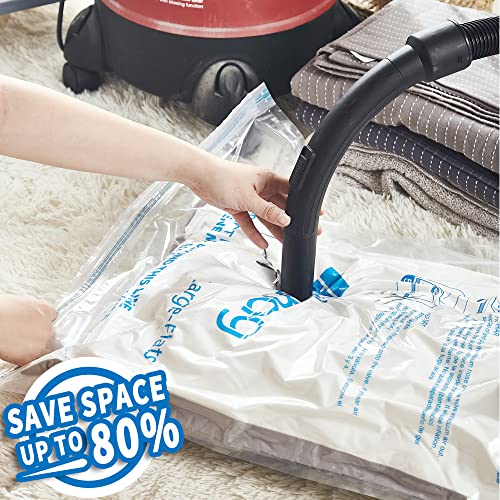 Hibag Vacuum Storage Bags, Space Saver Vacuum Seal Storage Bags 30-Pack Sealer Bags for Clothes, Clothing, Bedding, Comforter, Blanket (30C)