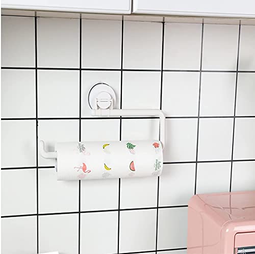 TAOXPING Vacuum Suction Cup Paper Towel Holder for Kitchen & Bathroom Removable Tissue Paper Holder Towel Holder Wall Mount or Under Cabinet