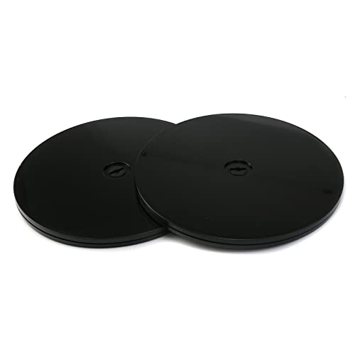 Semetall 2pcs 9" Acrylic Lazy Susan Rotating Swivel Plate Round Turntable Organizer for Makeup Table Kitchen Cabinet Spice Rack Cake,Black