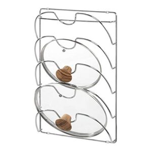 idesign classico kitchen cabinet storage rack for pot, pan lids, 10.80″ l x 3.83″ w x 16.76″ h, chrome