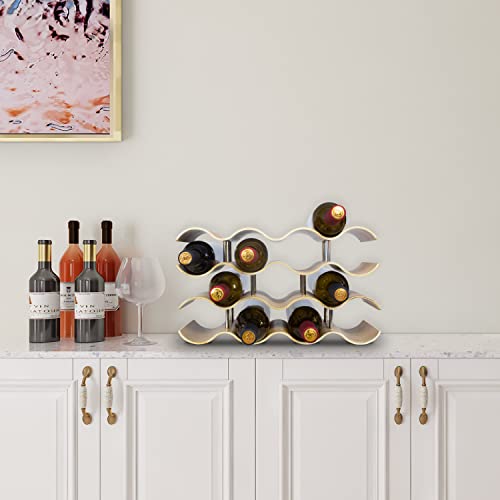 Bellglee 14 Bottles Wine Racks Countertop for Shelf, 4-Tier Wooden Wine Bottle Holder Stand, freestanding Wine Storage for Inside Cabinet Organizer for Home Décor, Bar and Pantry