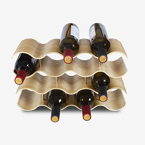 Bellglee 14 Bottles Wine Racks Countertop for Shelf, 4-Tier Wooden Wine Bottle Holder Stand, freestanding Wine Storage for Inside Cabinet Organizer for Home Décor, Bar and Pantry