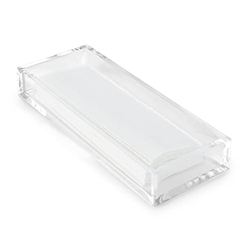 Huang Acrylic Clear Hand Towel Tray 11"x4" (10.5"x3.5" Internal) | for Bathrooms, Kitchens, Hosting, Picnics, Parties | Long Lasting Premium Acrylic Construction