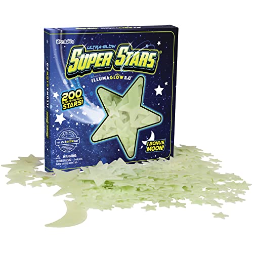 Glow in The Dark Stars; 200 Count w/ Bonus Moon, Includes Installation Putty for All of Your Glow in The Dark Stars for Ceiling, Stocking Stuffers for Kids, Baby Nursery