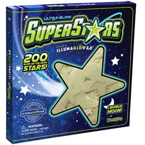 Glow in The Dark Stars; 200 Count w/ Bonus Moon, Includes Installation Putty for All of Your Glow in The Dark Stars for Ceiling, Stocking Stuffers for Kids, Baby Nursery