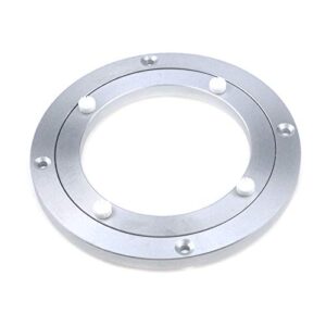 semetall aluminum alloy table turntable bearing 5.5 inch heavy duty metal lazy susan hardware round rotating bearing turntable base for kitchen dining table(140mmx8.5mm,load capacity: 25kg)