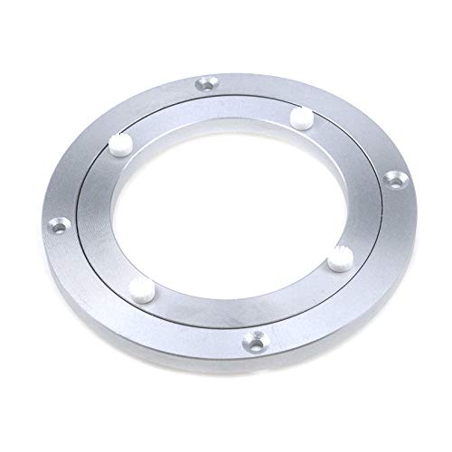 Semetall Aluminum Alloy Table Turntable Bearing 5.5 Inch Heavy Duty Metal Lazy Susan Hardware Round Rotating Bearing Turntable Base for Kitchen Dining Table(140mmx8.5mm,Load Capacity: 25KG)