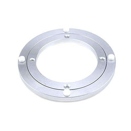 Semetall Aluminum Alloy Table Turntable Bearing 5.5 Inch Heavy Duty Metal Lazy Susan Hardware Round Rotating Bearing Turntable Base for Kitchen Dining Table(140mmx8.5mm,Load Capacity: 25KG)