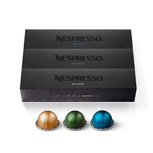 nespresso capsules vertuoline, medium and dark roast coffee, variety pack, stormio, odacio, melozio, 30 count, brews 7.77 ounce