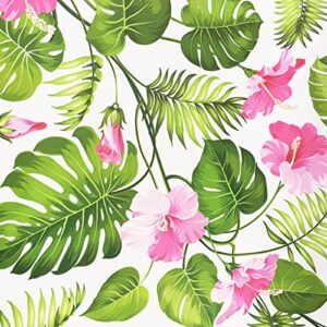 SimpleLife4U Hawaii Flower Style Furniture Paper Self-Adhesive Shelf Liner Makeup Jewelry Cabinet Decor 17.7 Inch By 9.8 Feet