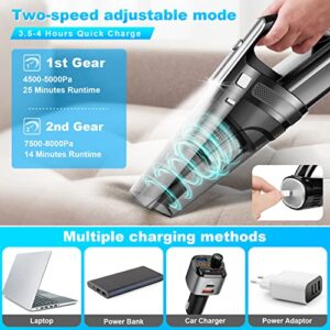 SAKOLD Handheld Vacuum Mini Portable Rechargeable Car Vacuum Cleaner Cordless with 8000PA Powerful Suction for Car Home and Office