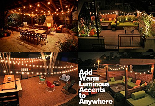 String Lights, Lampat 25Ft G40 Globe String Lights with Bulbs-UL Listd for Indoor/Outdoor Commercial Decor