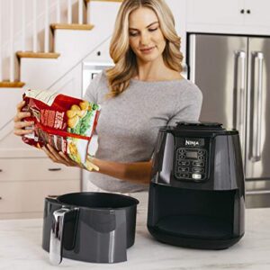 Ninja AF101 Air Fryer that Crisps, Roasts, Reheats, & Dehydrates, for Quick, Easy Meals, 4 Quart Capacity, & High Gloss Finish, Black/Grey