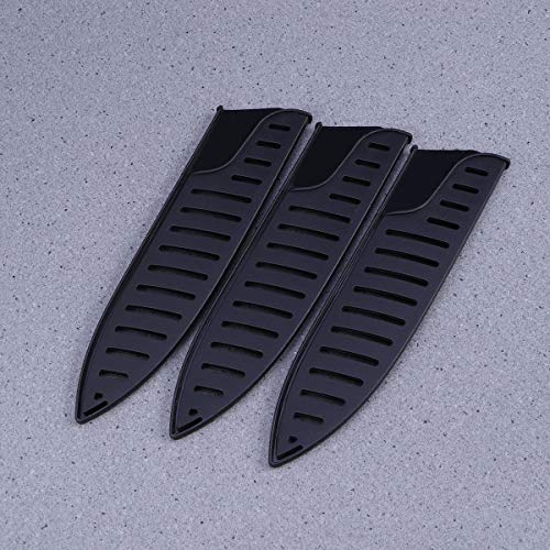 BESTONZON 6pcs Knife Edge Guards - Black Plastic Kitchen Knife Blade Protector Cover for 8 Inches Knife