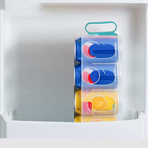 Refrigerator Can Organizer Dispenser,4-Grid Can Dispenser, Drinks Beverage Soda Organizer - Water Bottle Organizer Hand Pull Style Fridge Organizer For Kitchen And Pantry Generic