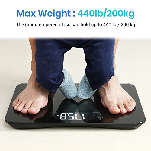 Etekcity Digital Bathroom Scale for Body Weight for People, Extra Wide Platform and High Capacity, Large Number and Easy-to-Read on Backlit LCD Display, 440 lb