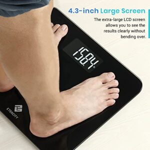 Etekcity Digital Bathroom Scale for Body Weight for People, Extra Wide Platform and High Capacity, Large Number and Easy-to-Read on Backlit LCD Display, 440 lb