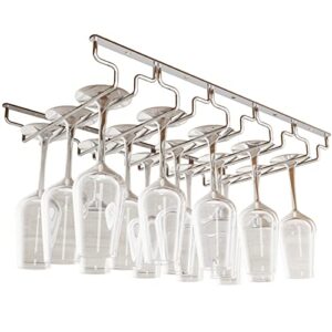 wine glass rack, under cabinet wine glass holder stainless steel stemware rack – hanging stemware holder,wine bottle holder for cabinet kitchen bar (size : 68.528cm(27.011.0in))