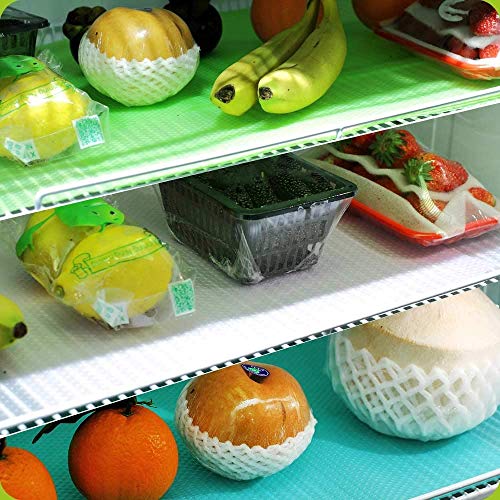 Uspace 4 Pcs Refrigerator Mat Plastic Fridge Mat, Refrigerator Shelf Liner Can Be Cut Refrigerator Mat Drawer Table Placemats for Shelves