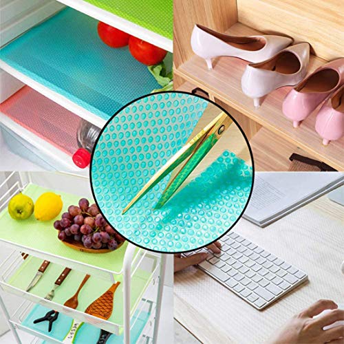 Uspace 4 Pcs Refrigerator Mat Plastic Fridge Mat, Refrigerator Shelf Liner Can Be Cut Refrigerator Mat Drawer Table Placemats for Shelves