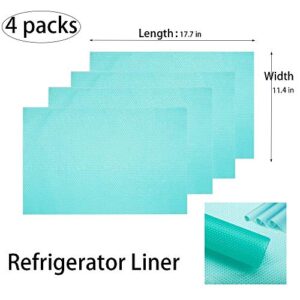 Uspace 4 Pcs Refrigerator Mat Plastic Fridge Mat, Refrigerator Shelf Liner Can Be Cut Refrigerator Mat Drawer Table Placemats for Shelves