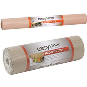 Duck Smooth Top EasyLiner Non-Adhesive Shelf Liner, 20 in x 6 ft + 12 in x 20 ft Rolls, Taupe, 30 Sq Ft